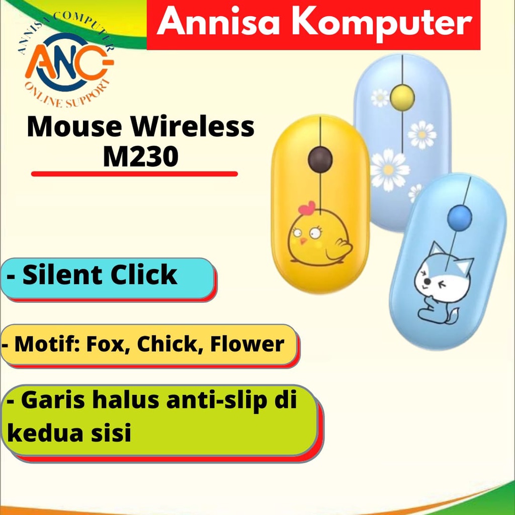 Jual MOUSE ROBOT M230 / Mouse Wireless 10 Meter / Mos Karakter Silent ...