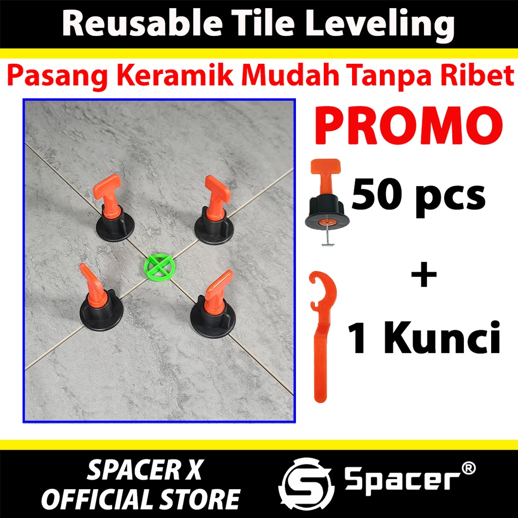Jual Promo Reusable Tile Leveling 1 mm Alat Perata Pasang Keramik ...