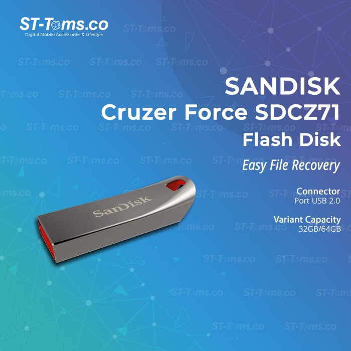 Jual Sandisk Cruzer Force Flash Drive USB 2.0 SDCZ71-064G-B35 | Shopee ...