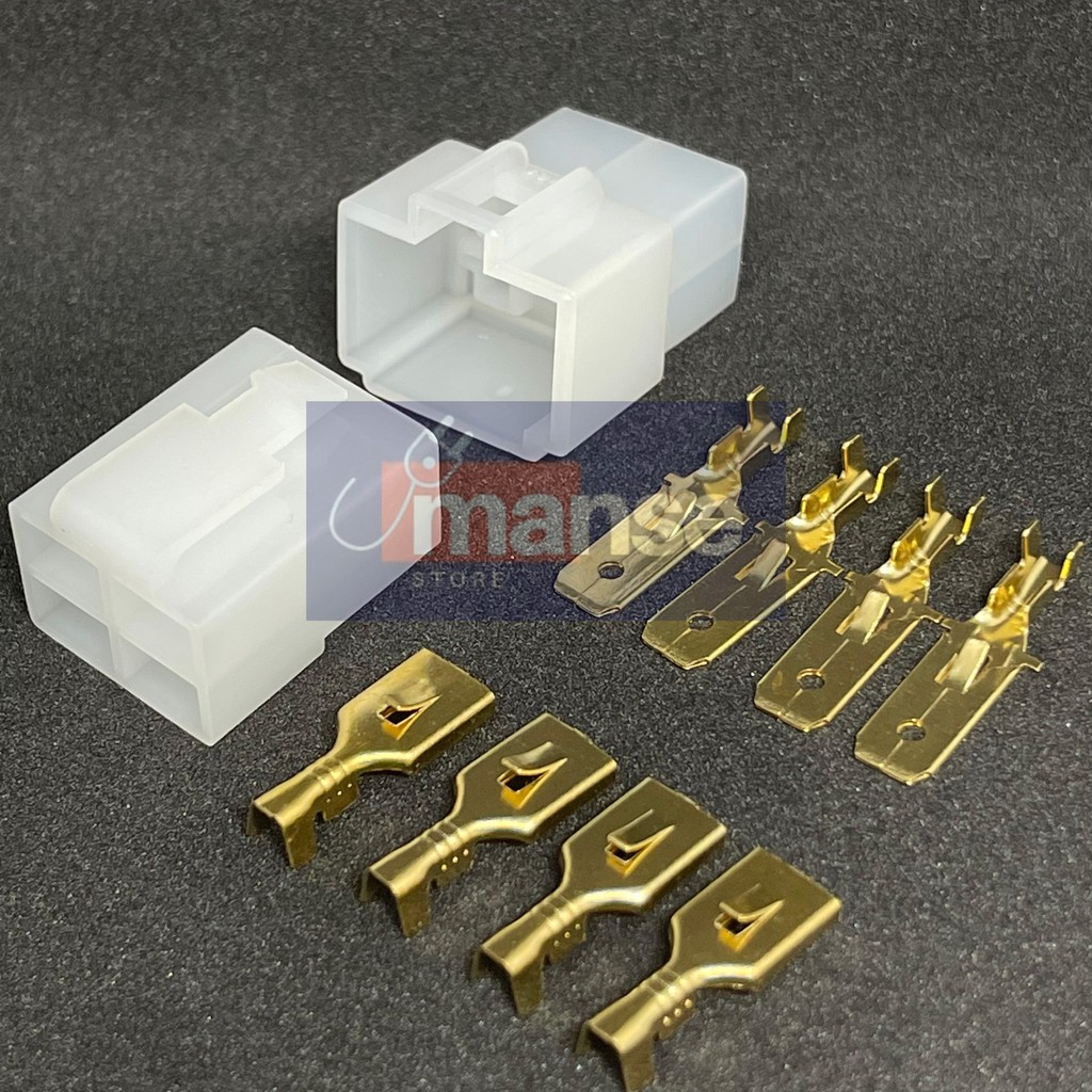 Jual Socket Motor 4 Pin Besar / Soket Konektor Kabel 4 Pin + Skun (isi ...