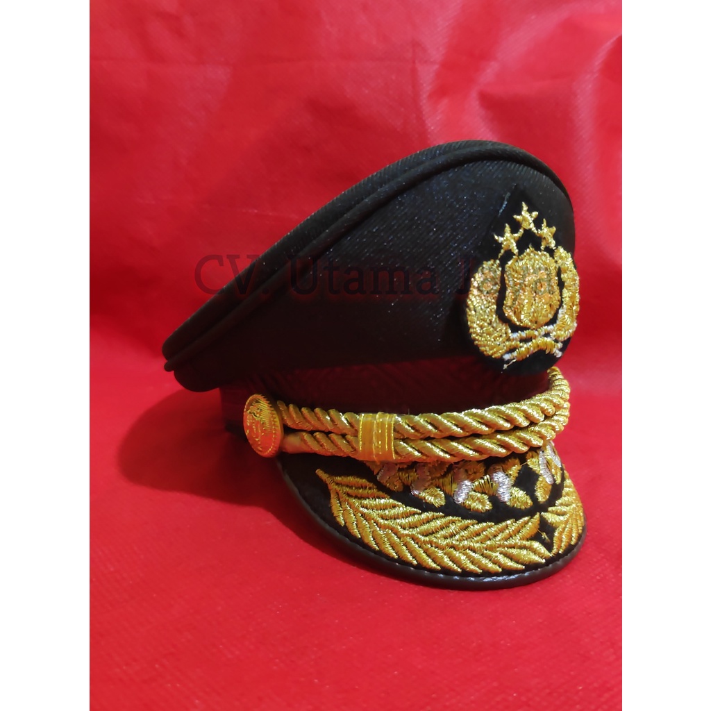 Jual Miniatur Mini Topi Pet POLISI / POLRI SABHARA LANTAS COKLAT PUTIH ...