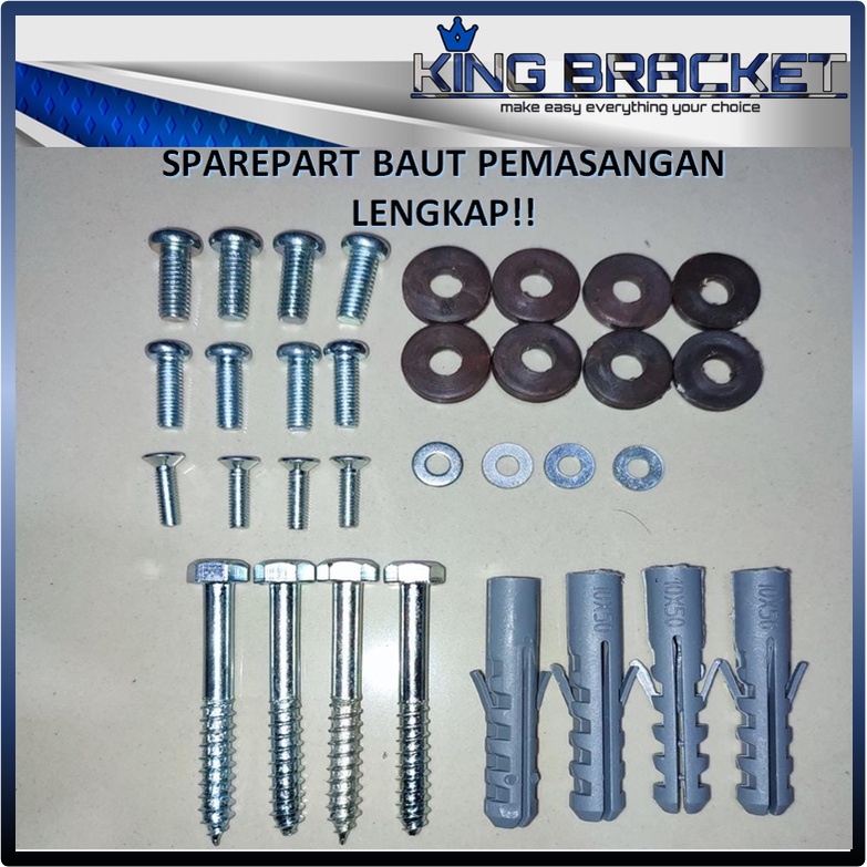 Jual Sparepart pemasangan BRACKET TV 1set lengkap dgn baut beton dan ...