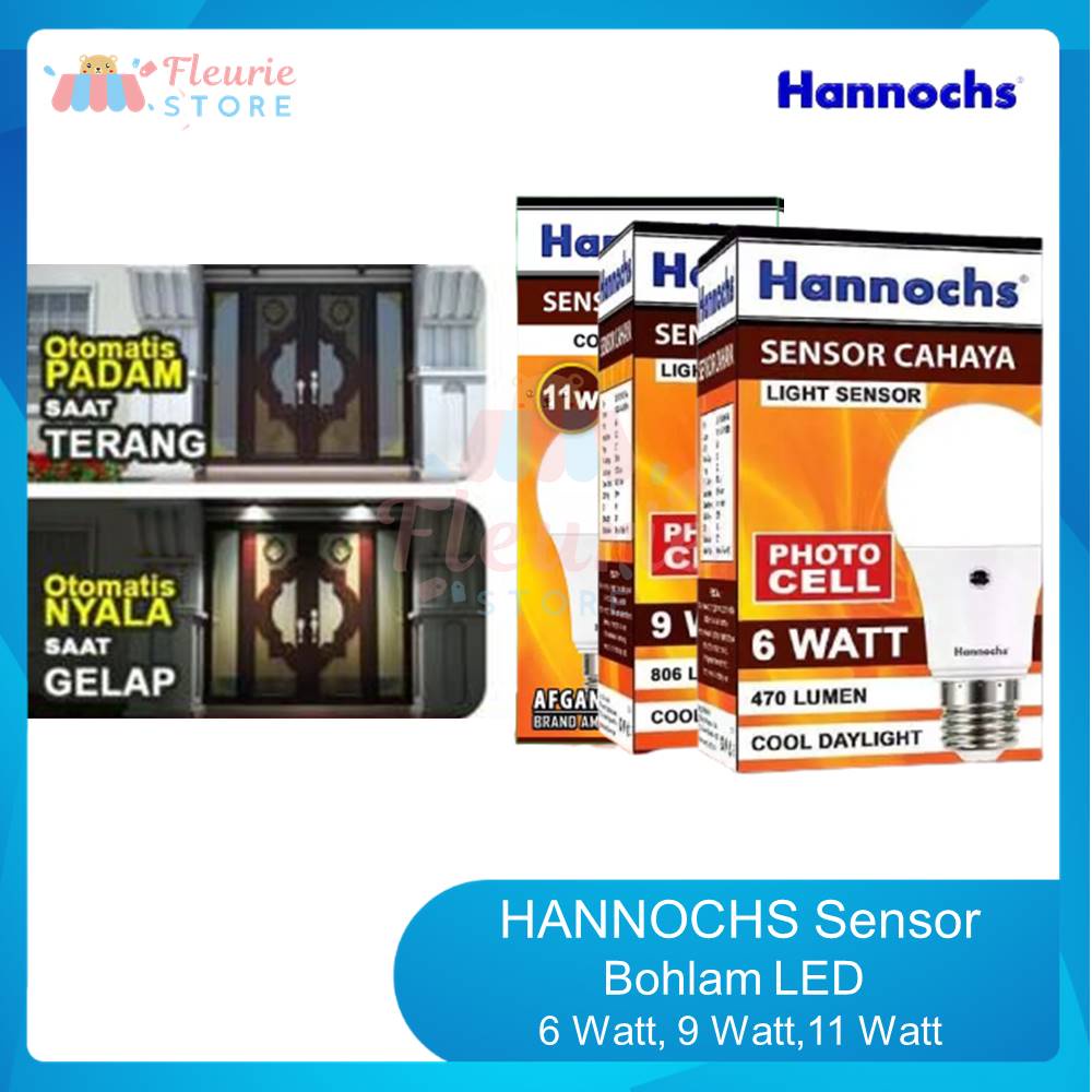 Jual HANNOCHS Light Sensor Bohlam LED 6 Watt (6W) 9 Watt (9W) 11 Watt (11W) CDL - Bohlam Sensor ...