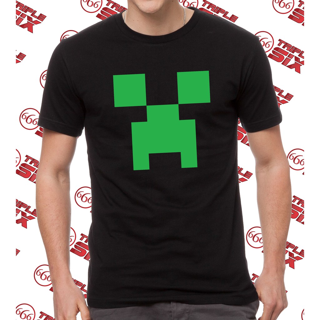 Jual Kaos Tshirt Baju Gamer Minecraft Creeper Logo | Shopee Indonesia