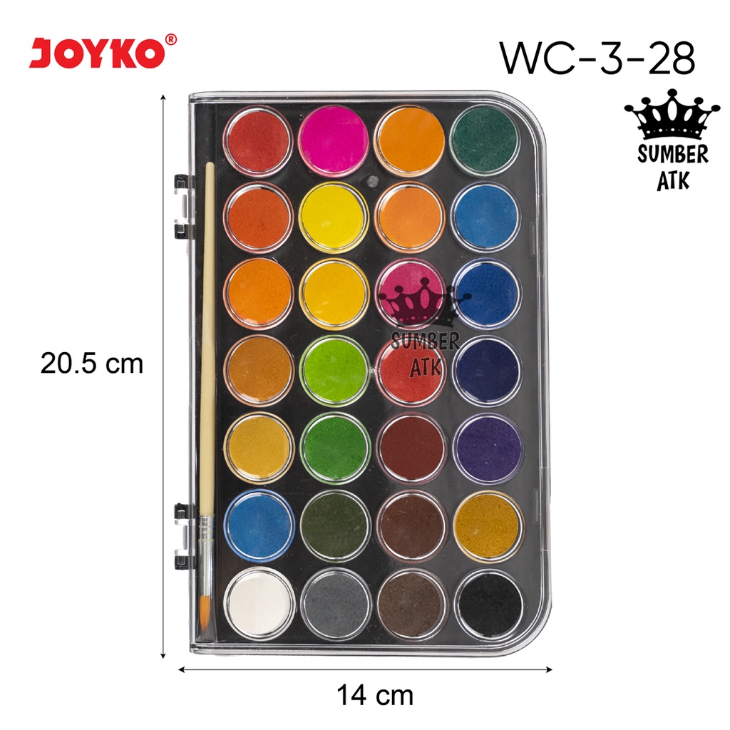 Jual Watercolor Set Cat Air Joyko WC-3 12 , 16 , 28 , 36 , 48 COLOR ...