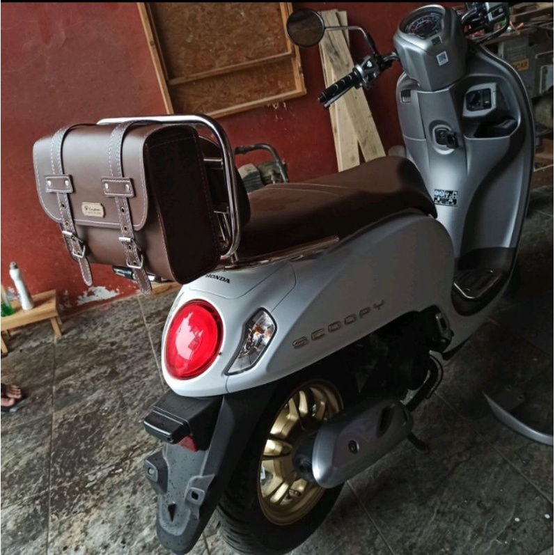 Jual Back Rack Plus Tas & Bantalan Aksesoris Motor Scoopy/Staylo/Fazzio ...