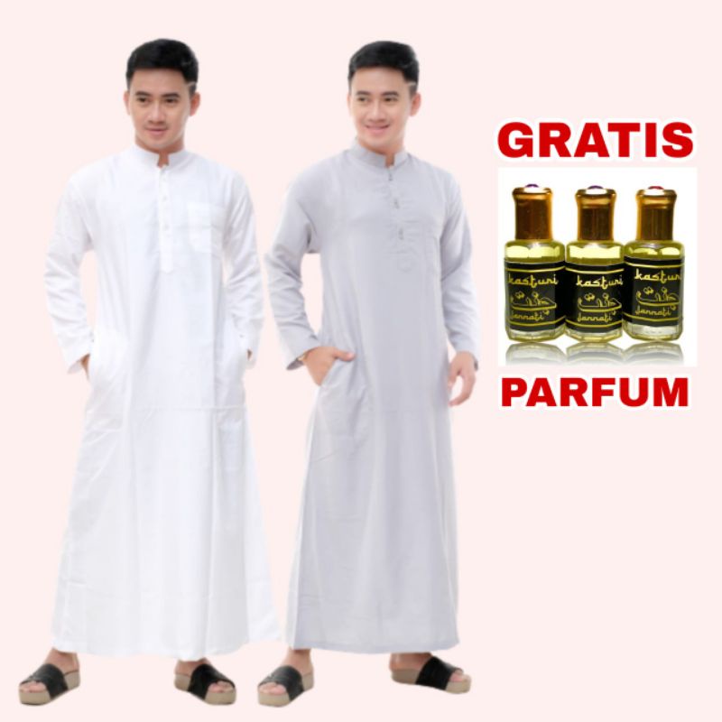 Jual jubah pria putih polos gamis pria dewasa jubah saudi lengan ...