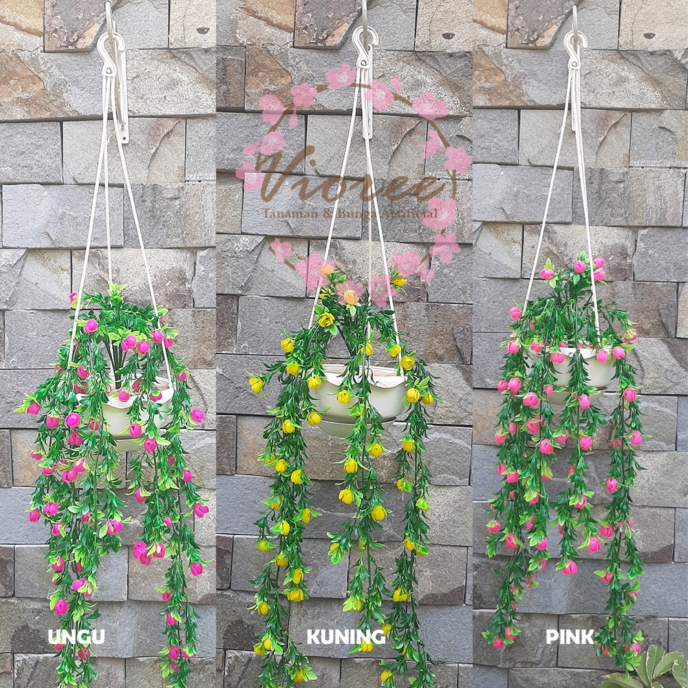 Jual Bunga Gantung Plastik dan Pot PRITI Dekorasi Teras hias Rumah ...