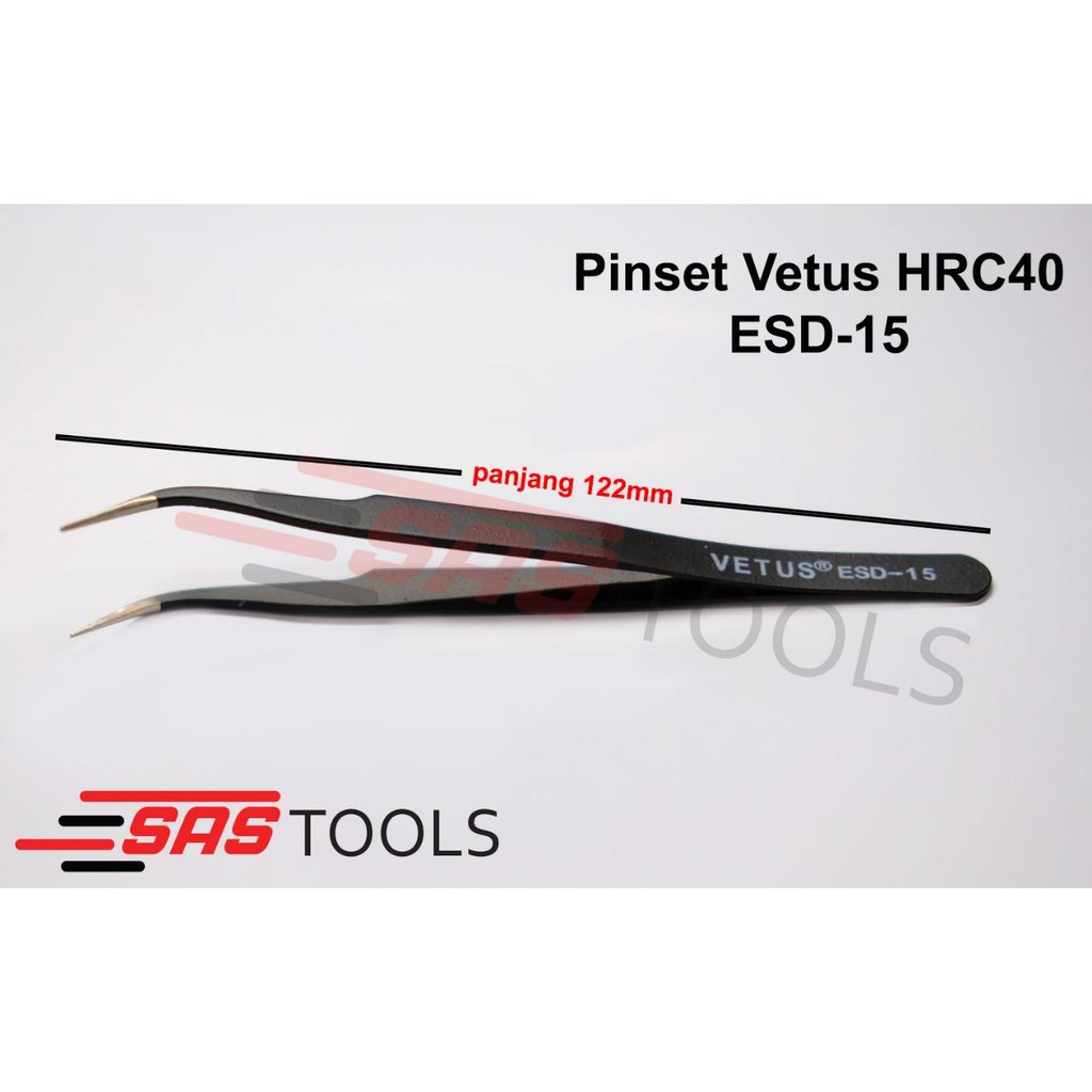 Jual Pinset Bengkok VETUS ESD-15 HRC-40 Stainless Curved Fine Tip Tweezers | Shopee Indonesia