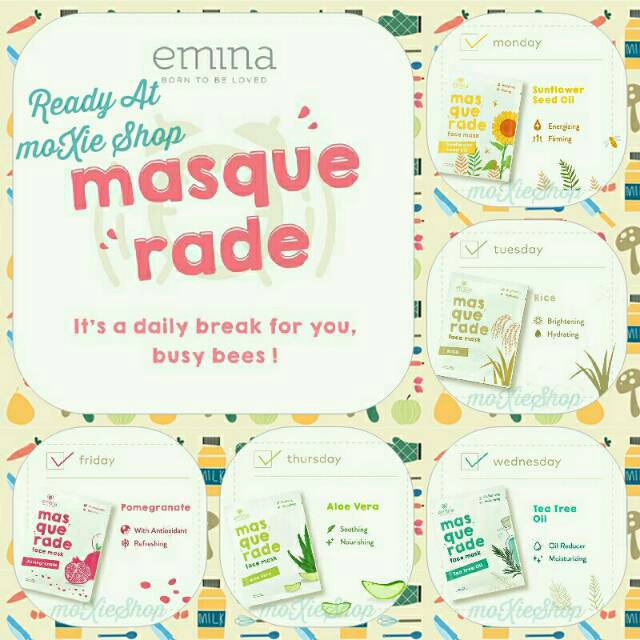 Jual Emina Masquerade Face Sheet Mask | Shopee Indonesia