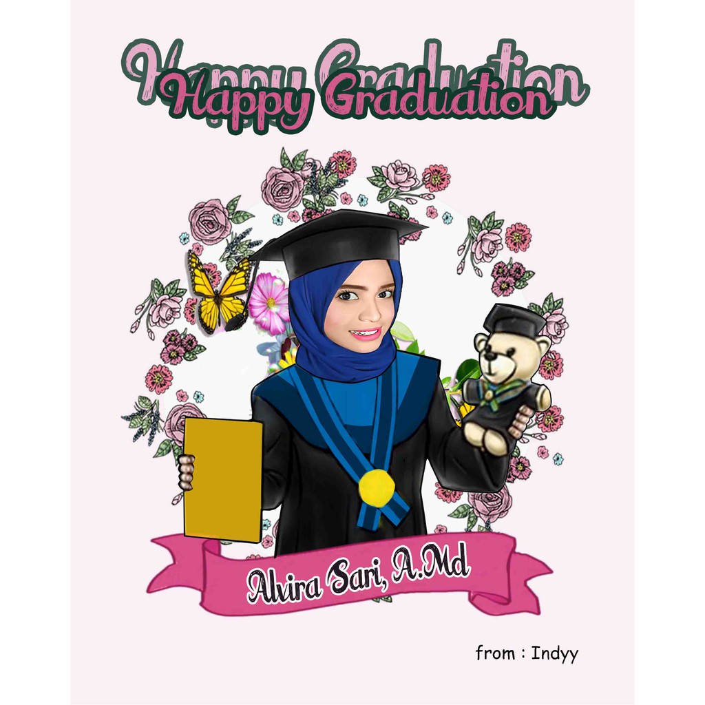 Jual vector wisuda vektor wisuda vector ulang tahun karikatur mozaik ...