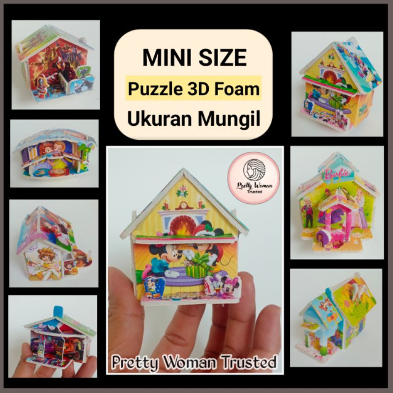 Jual MINI Puzzle 3D Foam UKURAN MINI (MUNGIL) Barbie Ultraman Mickey ...
