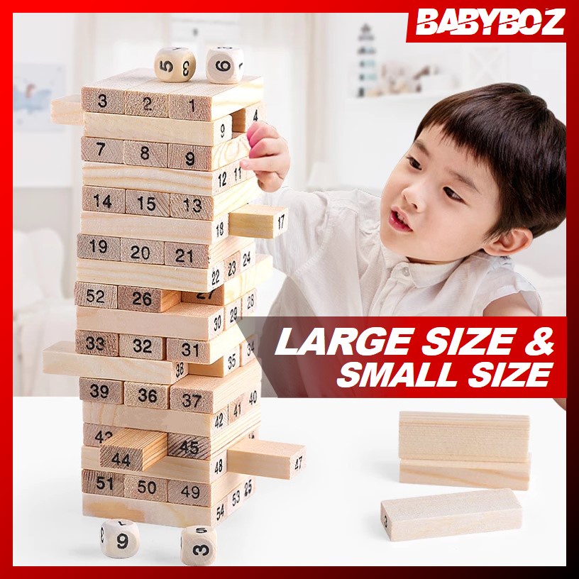 Jual BABYBOZ - PERMAINAN BALOK KAYU WOODEN TOWER BLOCKS MAINAN EDUKASI ...