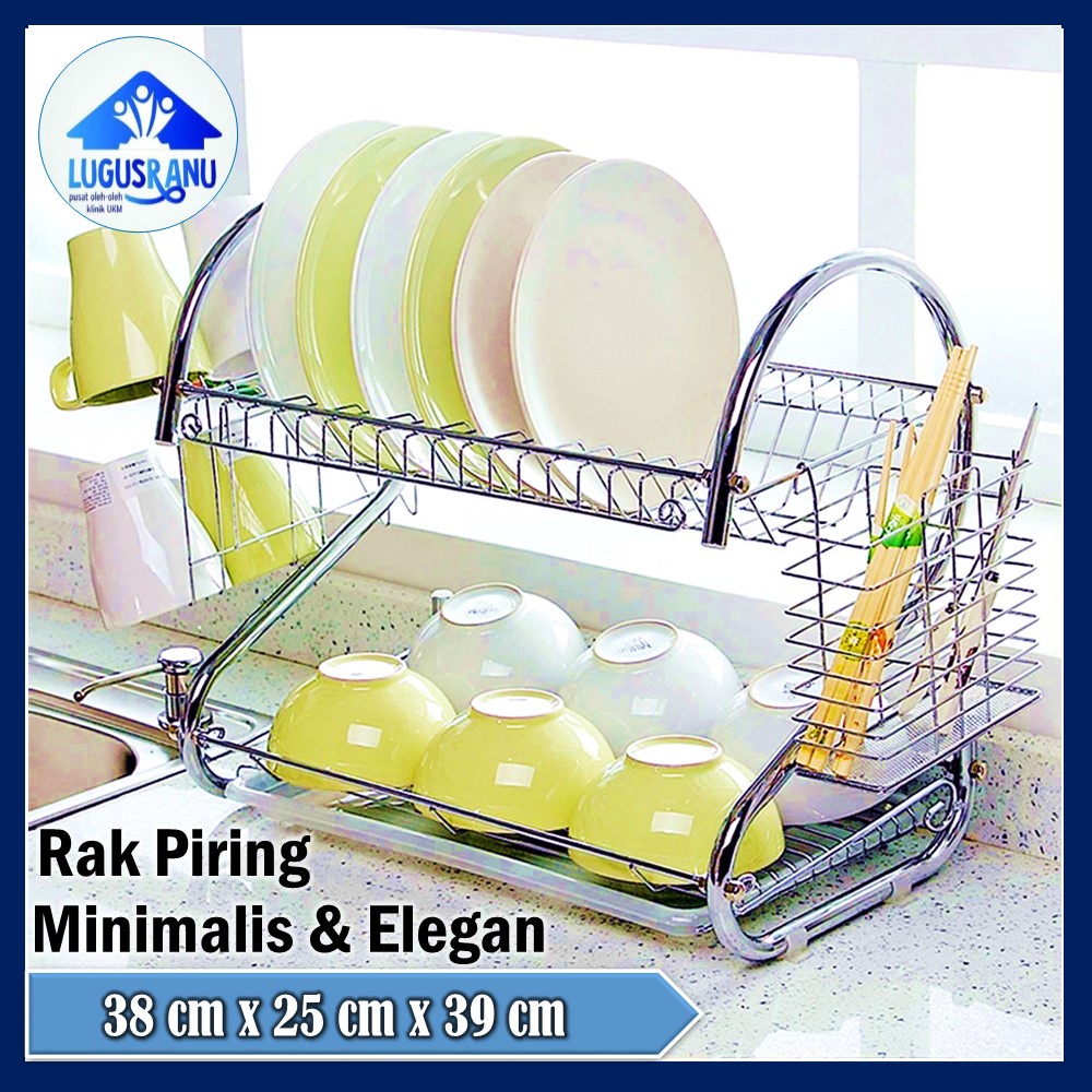 Jual Rak Piring Minimalis Stainless 2 Tingkat Elegan Kuat Dan Simple ...