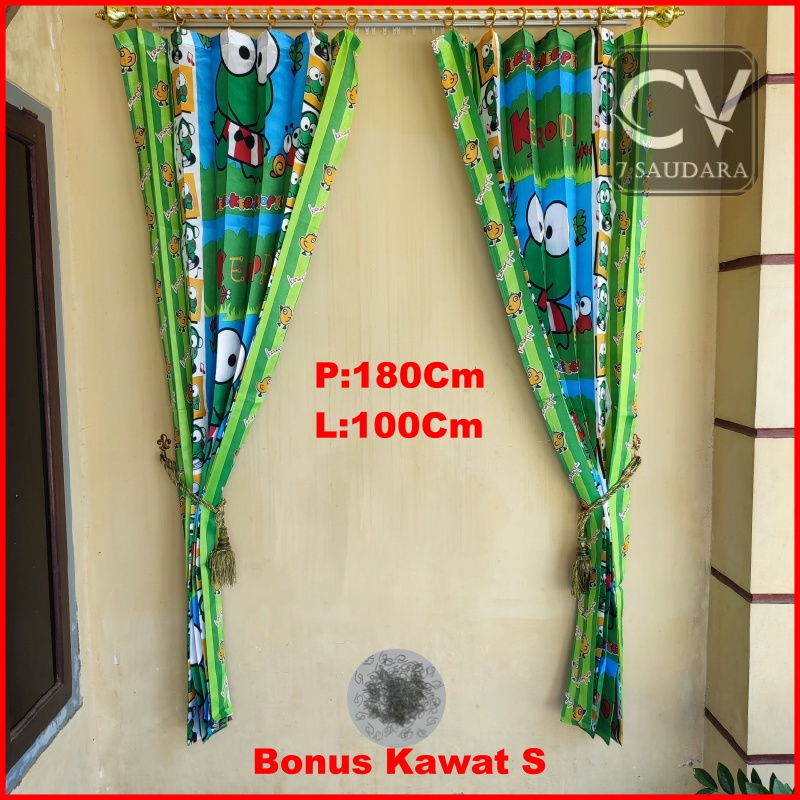 Jual CUCI GUDANG Ukuran 100x180cm Tirai Pintu Kamar Tidur Gorden Karakter Hordeng Plisket Kartun ...