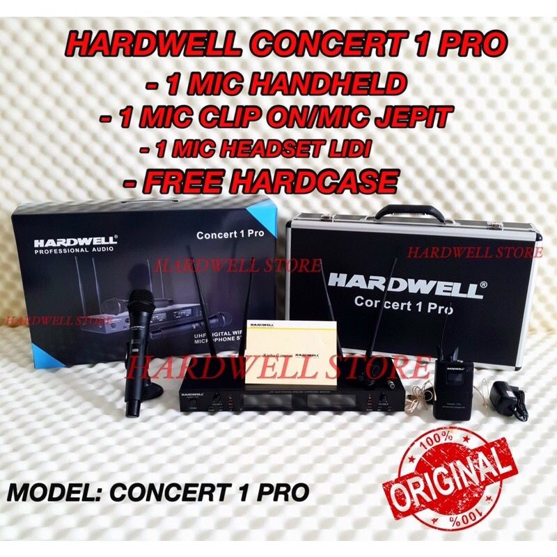 Jual Mic Wireless Hardwell Concert 1 Pro Kombinasi Handheld Clip On ...