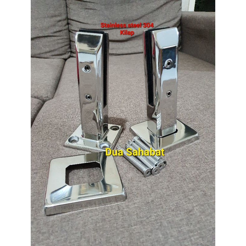 Jual Spigot kaca spigote tiang railing braket jepit kaki stainless ...