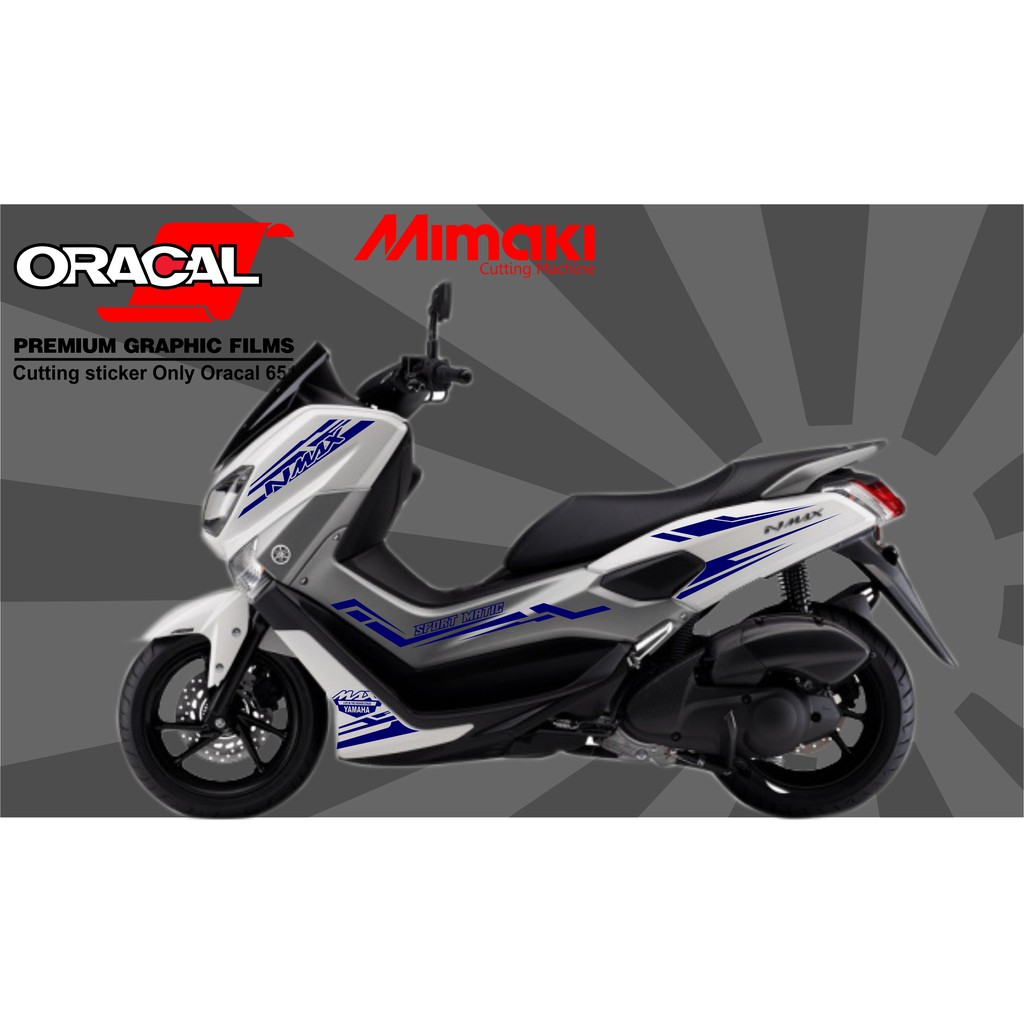 Jual CUTTING STICKER NMAX PUTIH - STRIPING NMAX BIRU DENGAN BAHAN ...