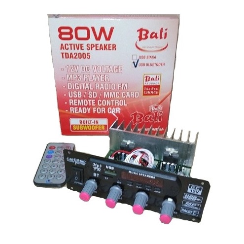 Jual Kit Power Amplifier Speaker Subwoofer Mobil Stereo 80W IC TDA-2005 + Mp3 Bluetooth USB SD ...