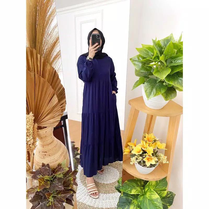 Jual Gamis Polos Simpel Elegan Terbaru 2024 Kekinian Remaja Dewasa COD ...