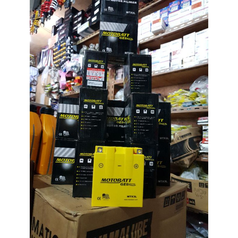 Jual Aki motobatt rxk, ninja( MTX3L )+ karet pengaman | Shopee Indonesia
