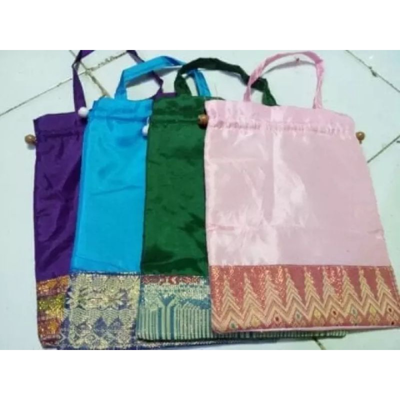 Jual souvenir pernikahan tas yasin songket kemasan plastik isi 50 pcs ...
