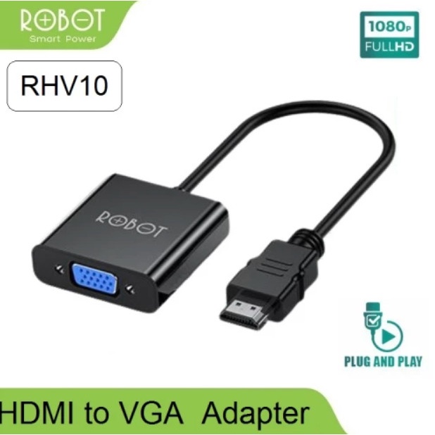 Jual ROBOT RHV10 Adapter Converter HDMI to VGA Konverter | Shopee Indonesia