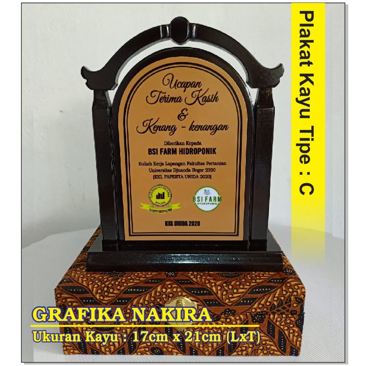 Jual Plakat Kayu Souvenir / Vandel Kayu Murah Bagus + Box Dus Batik ...