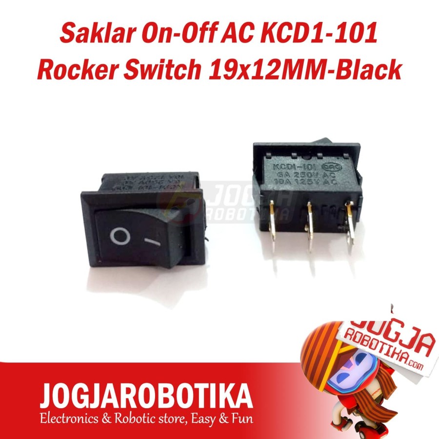 Jual Saklar On-Off AC KCD1-101 Rocker Switch 19x12MM | Shopee Indonesia