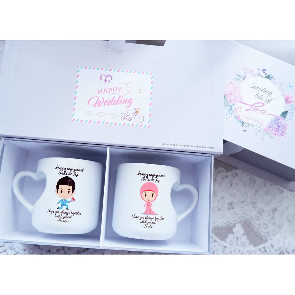 Jual Hadiah Wedding Bride and Groom Muslim Couple - Custom Nama ...