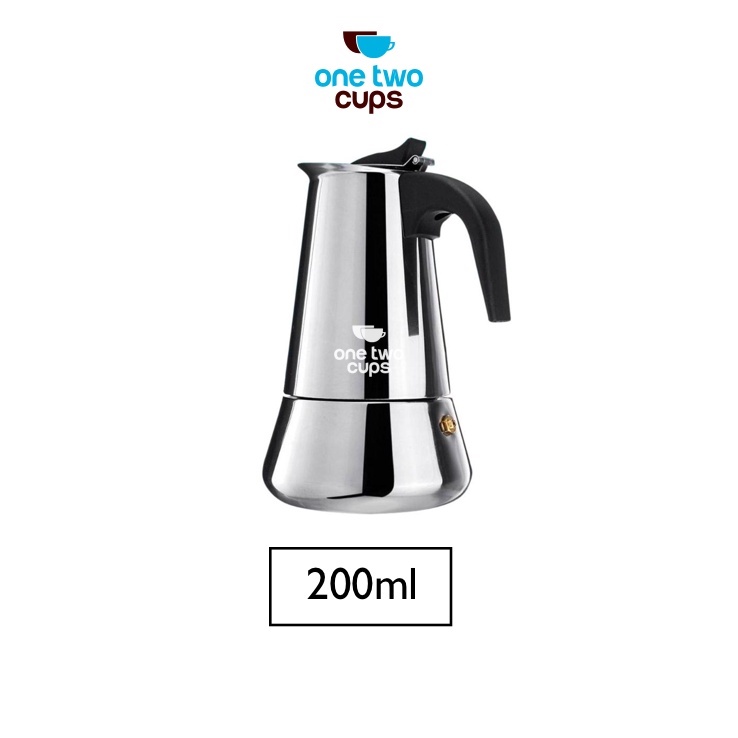 Jual One Two Cups Espresso Coffee Maker Moka Pot Teko Stovetop Filter 200ml | Shopee Indonesia