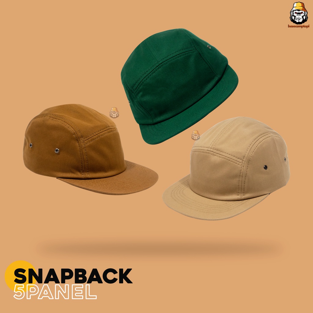 Jual TOPI SNAPBACK 5 FIVE PANEL POLOS BAHAN TWILL COTTON PRIA WANITA ...