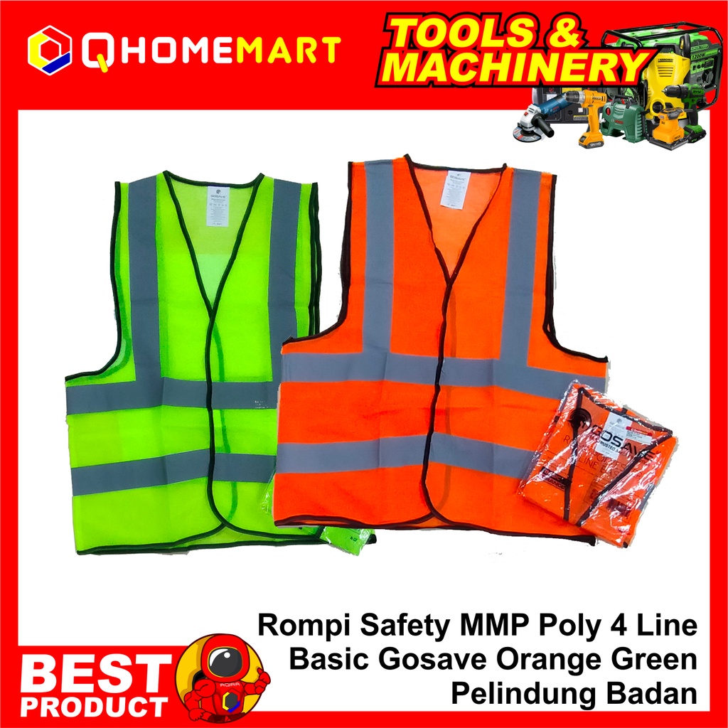Jual Rompi Safety Proyek Reflektif Serbaguna MMP Poly 4 Line Basic ...