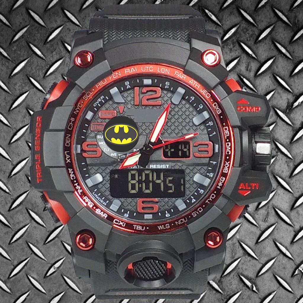 Jual (Istimewa Bossque) Jam BATMAN Double Time List Merah (Exclusive ...