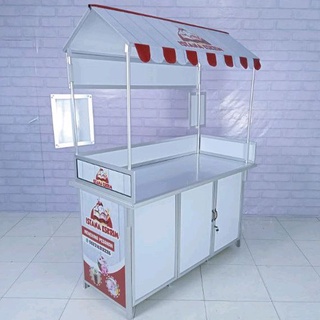 Jual Booth Portable Model Atap Rumah Gerobak Lipat Jumbo Meja Jualan ...