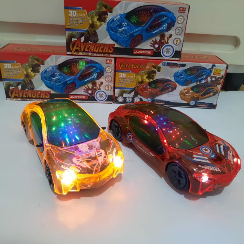 Jual Mobil Avengers 3D Light dan Musik car Captain Amerika, Hulk, Iron ...