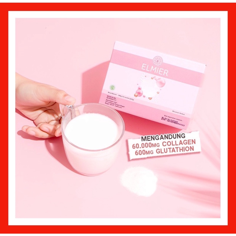 Jual ELMIER COLLAGEN 12 Sachet ANTI AGING NO SUGAR PREMIUM COLLAGEN DRINK GLUTATHIONE | Shopee ...