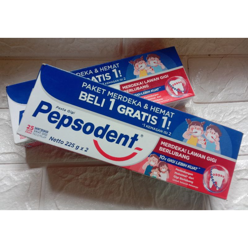 Jual Pasta Gigi Pepsodent Merah Putih 225gr x 2/Pepsodent Paket Merdeka ...