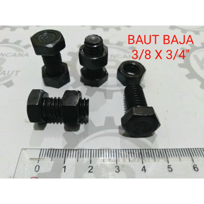 Jual BAUT BAJA UNC 3/8 X 3/4 / BAUT BAJA 3/8 X 3/4 PANJANG 2 CM ...