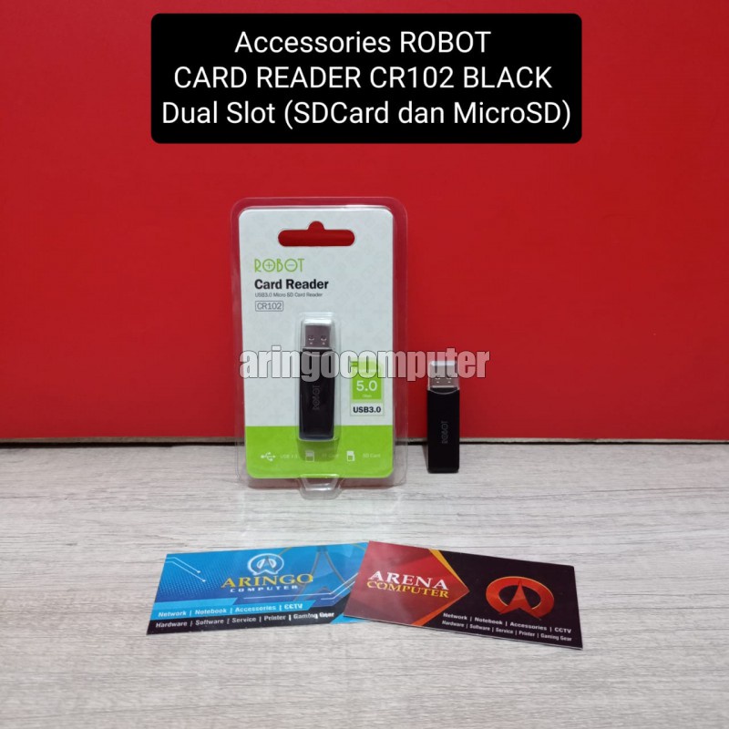 Jual Accessories ROBOT CARD READER CR102 BLACK Dual Slot (SDCard dan ...