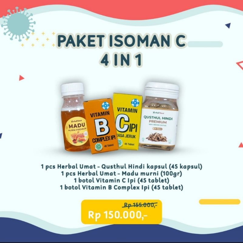 Jual Herbal Paket Isoman C 4 IN 1 (beli 2 khusus Jabodetabek gratis ...