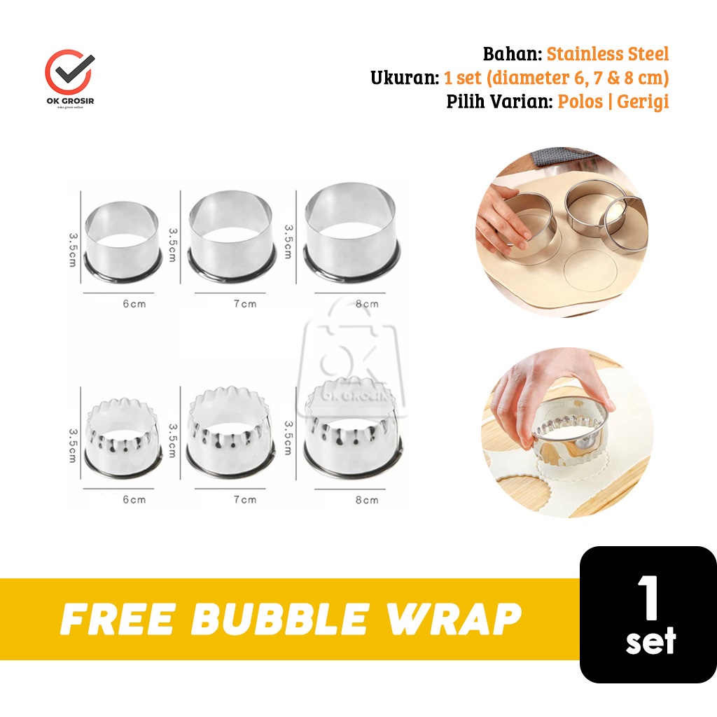 Jual Ring Cutter Bulat / Ring Donat / Pemotong Kulit Pangsit Dimsum ...