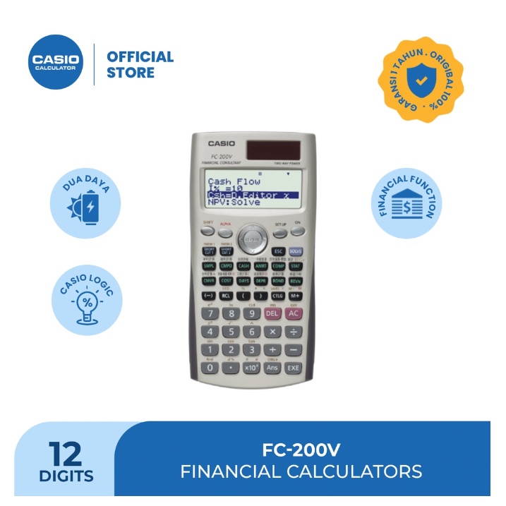 Jual CASIO FC-200V- Kalkulator Sekolah/Kuliah - Finance/Keuangan ...