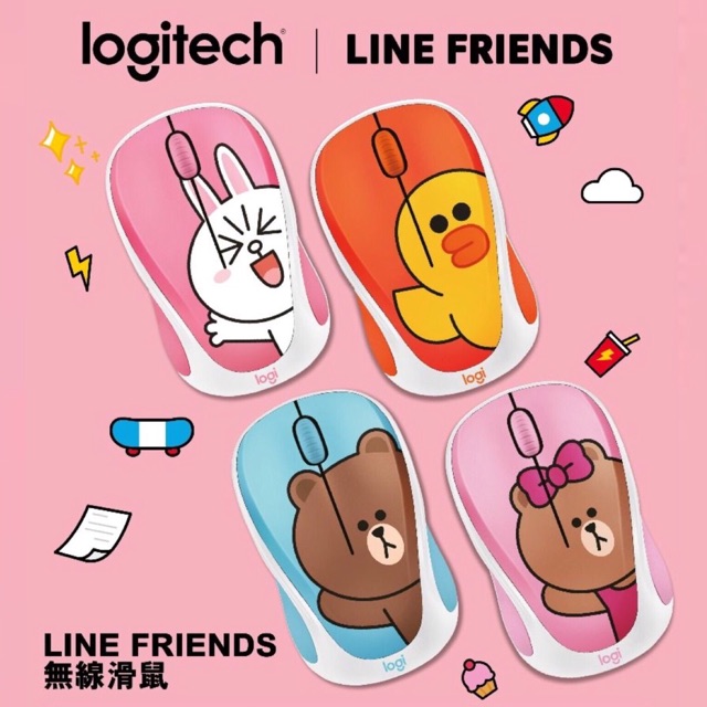 Jual LOGITECH x LINE FRIENDS Wireless Mouse | Shopee Indonesia
