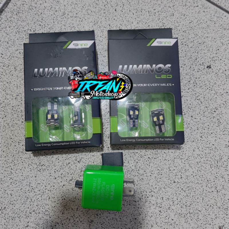 Jual PAKET SEIN COMBO LUMINOS LED T10 2835 13 titik LED + FLASHER F2 ...