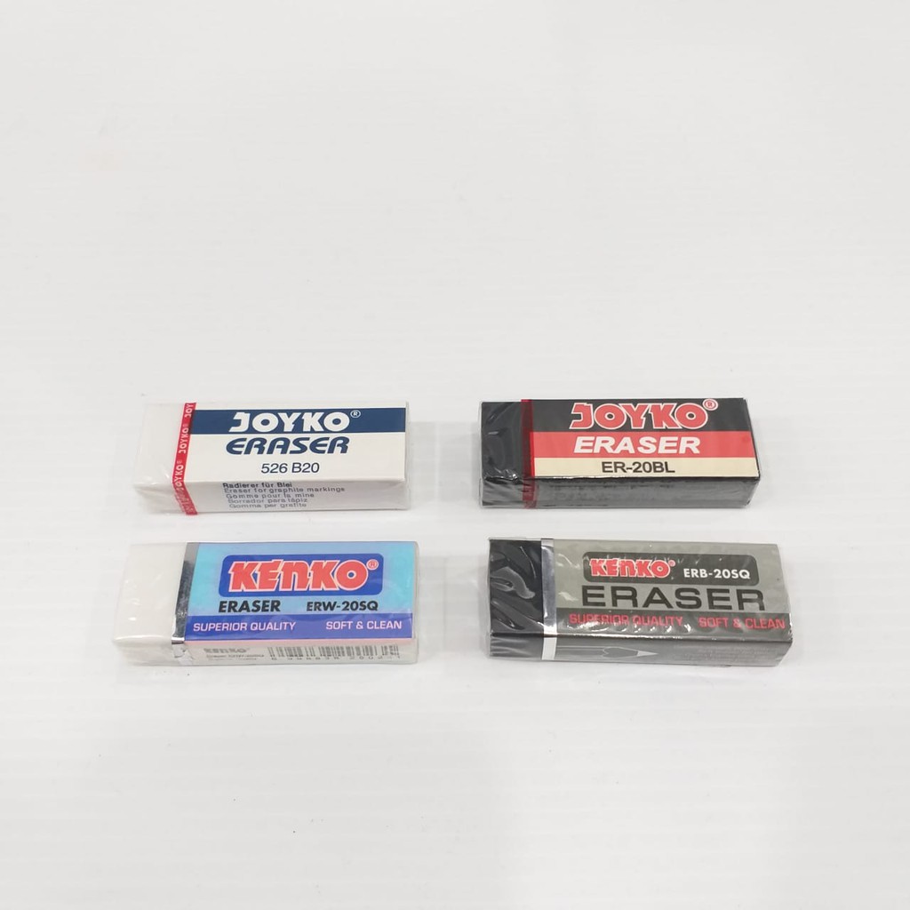Jual Penghapus/Eraser ERB-20SQ HITAM/ERW-20SQ KENKO PUTIH/ER-20BL HITAM/526 B20 JOYKO PUTIH ...