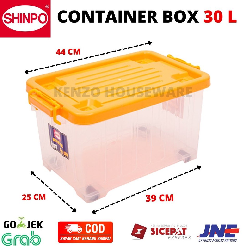 Jual CB 30 Liter SHINPO Container Kontainer Box Dengan Roda Storage Box ...