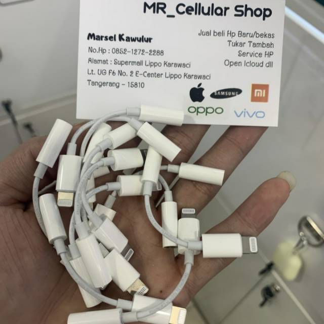 Jual SAMBUNGAN IPHONE LIGHTNING TO HEADSET ORIGINAL CABUTAN 100% ...