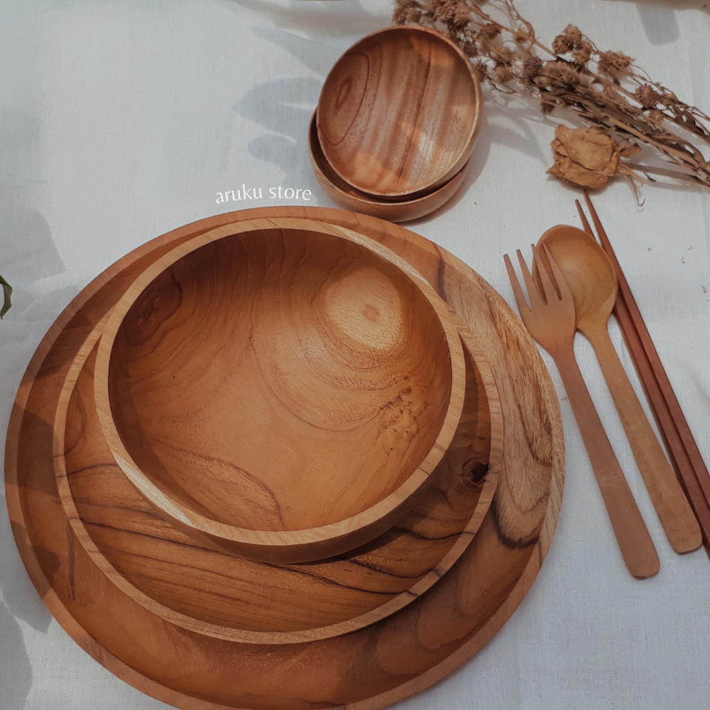 Jual Wooden Cutlery Set | Set Alat Makan Kayu (Paket Lengkap) | Aruku ...