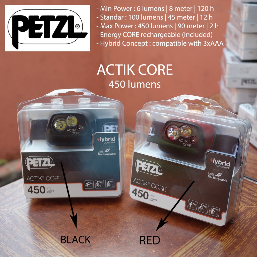 Jual Petzl Actik CORE 450 Lumen Rechargeable Versi Terbaru Senter ...